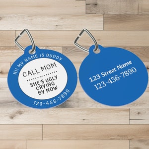 Ugly Crying Dog Tag for Collar Custom Dog Tag Personalized Cat ID Tag ...