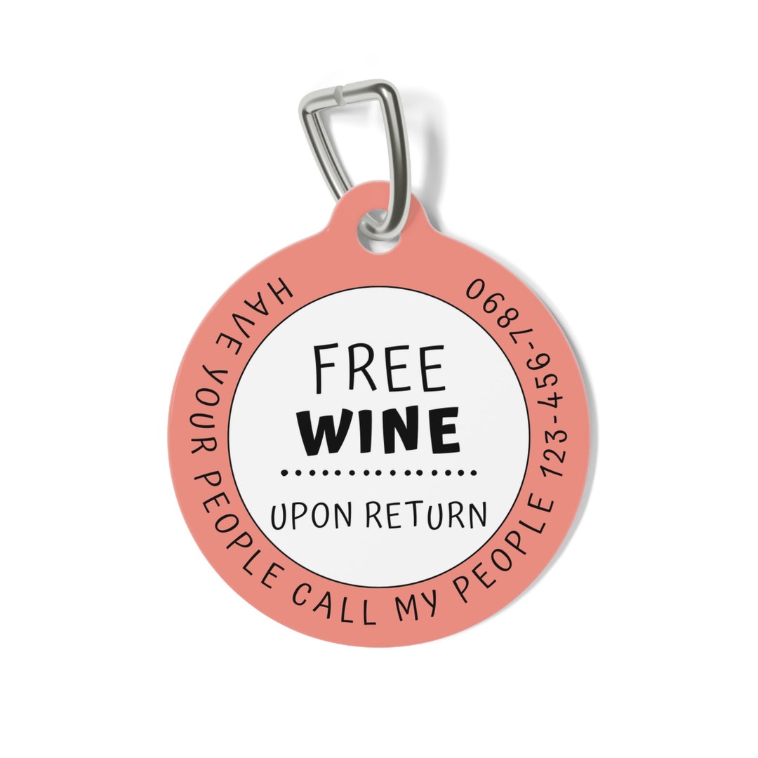 Free Wine Dog Customized Name Tag for Collar Personalized Cat ID Name ...