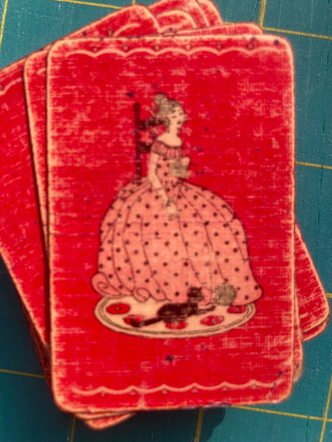 Vintage Miniature Playing Cards Knitting Lady and Cat Whole Deck - Etsy