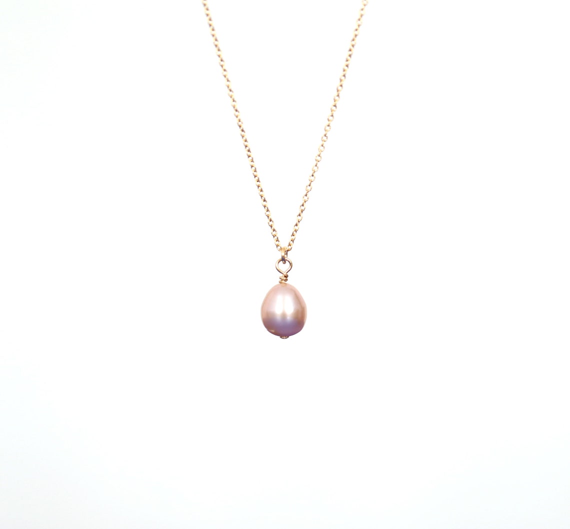 Single Pearl Necklace, Natural Freshwater Pearl Drop Necklace ...