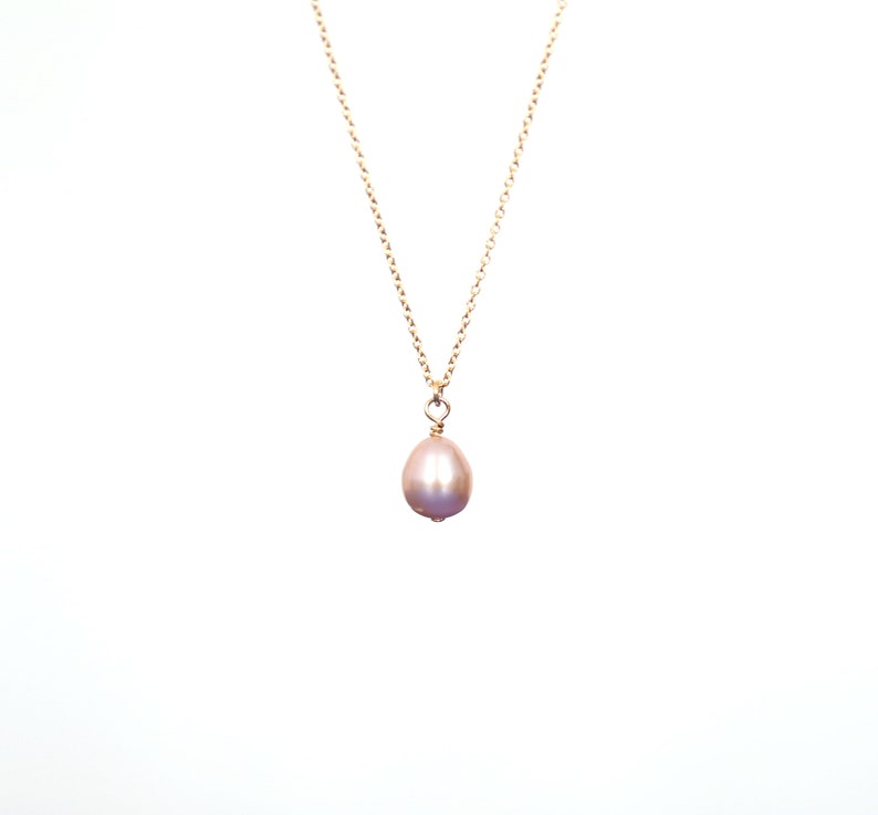 Single Pearl Necklace Natural Freshwater Pearl Drop Necklace Etsy