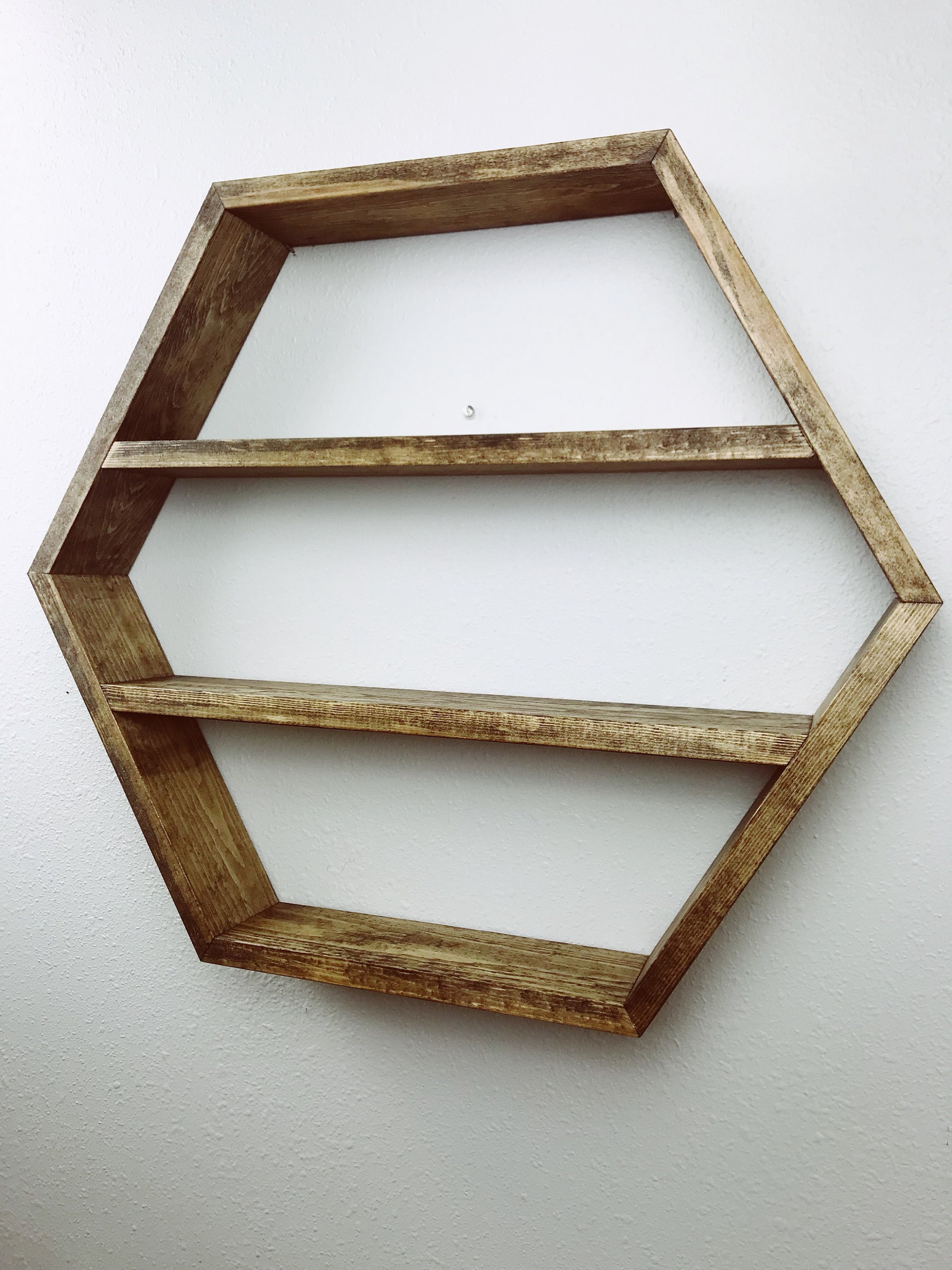 Honeycomb Shelf Hexagon Shelf Shelf Dark Brown Shelf Wood - Etsy