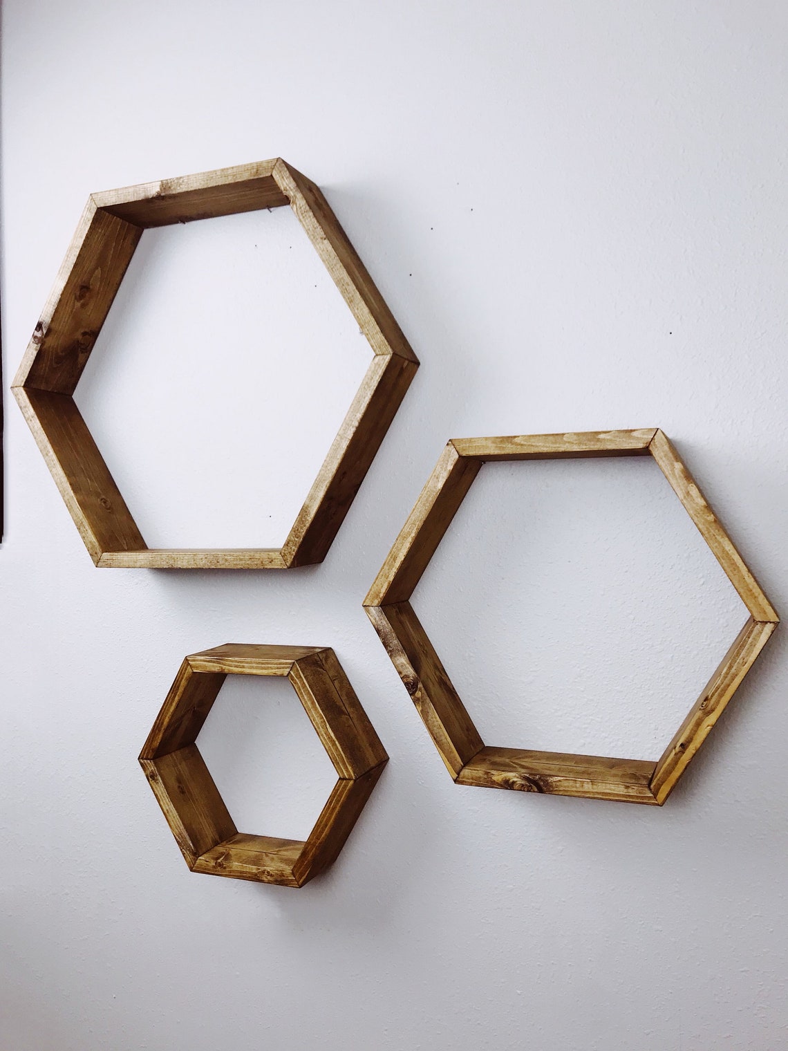 Honeycomb Shelf Hexagon Shelf Shelf Dark Brown Shelf Wood - Etsy