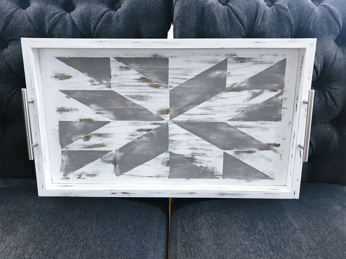 Distressed Quilted Tray Farmhouse Tray Quilted Tray - Etsy
