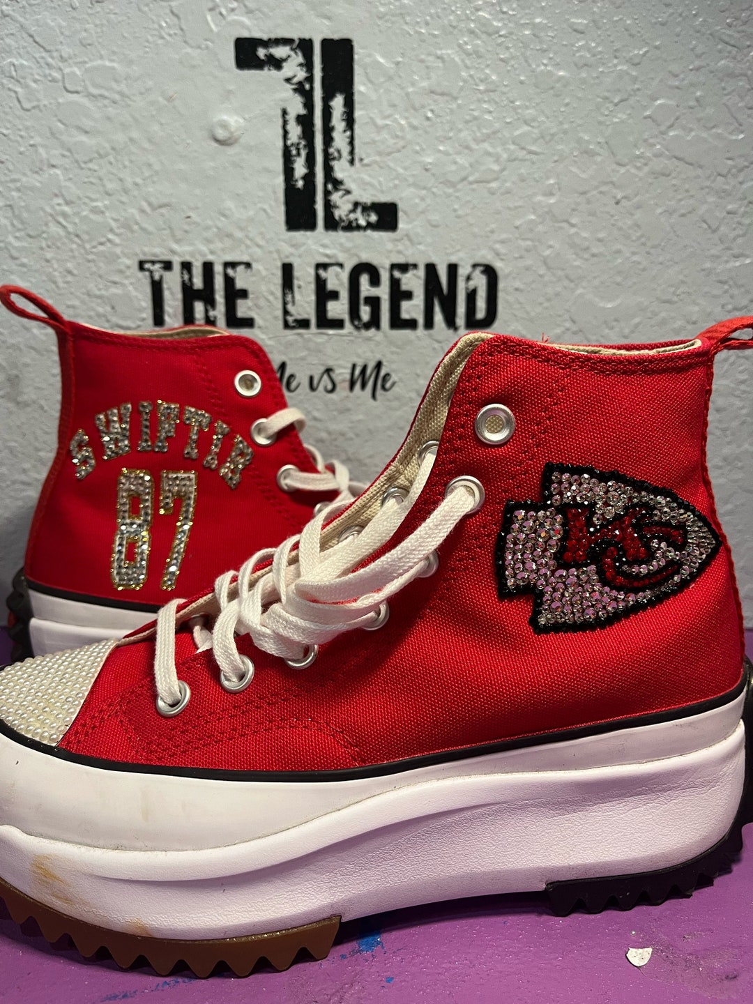Taylor Swift RED Bedazzled Converse Swiftie High Top - Etsy UK
