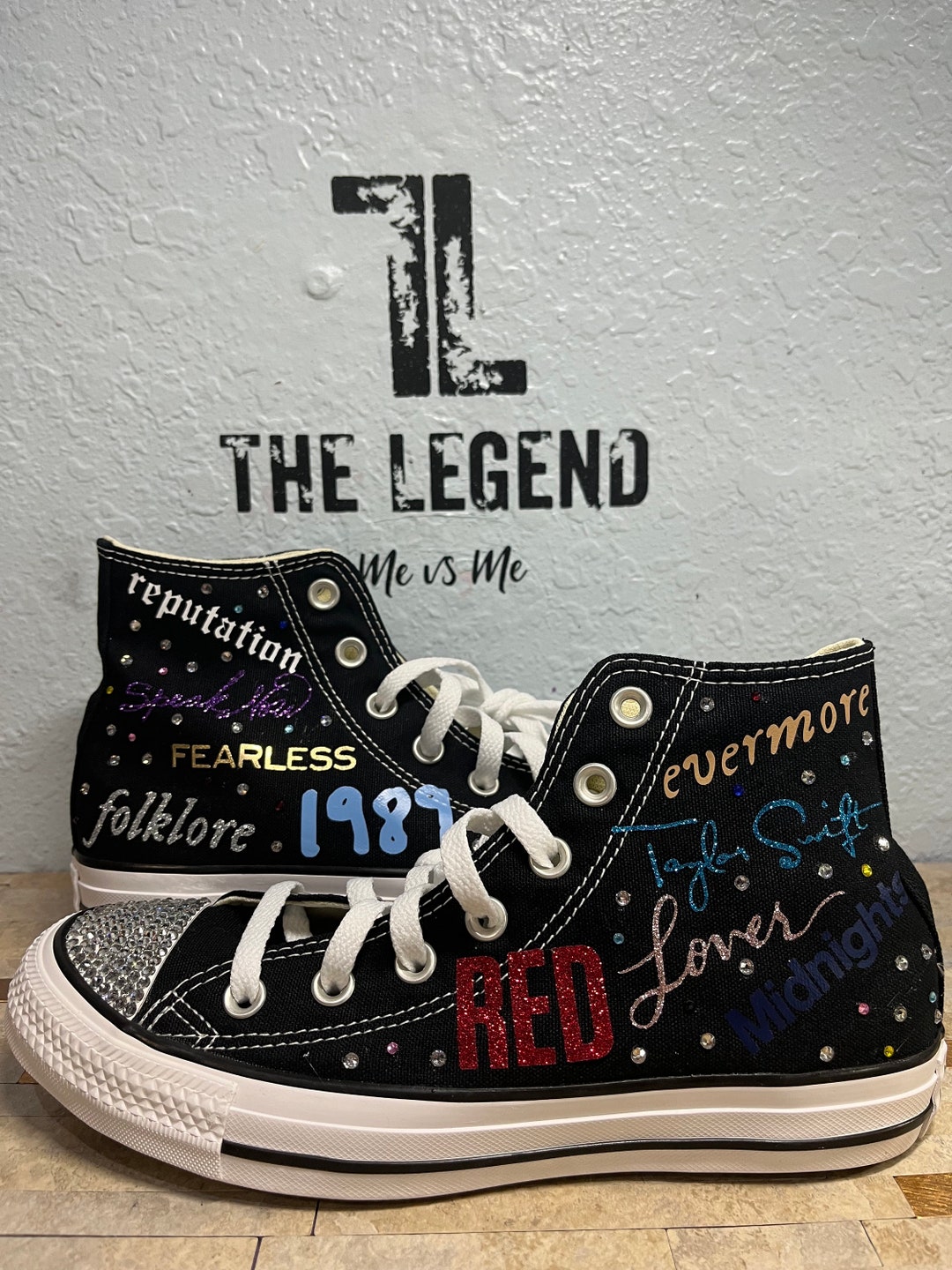 Taylor Swift ERAS TOUR Colorful Bedazzled Converse High Top - Etsy
