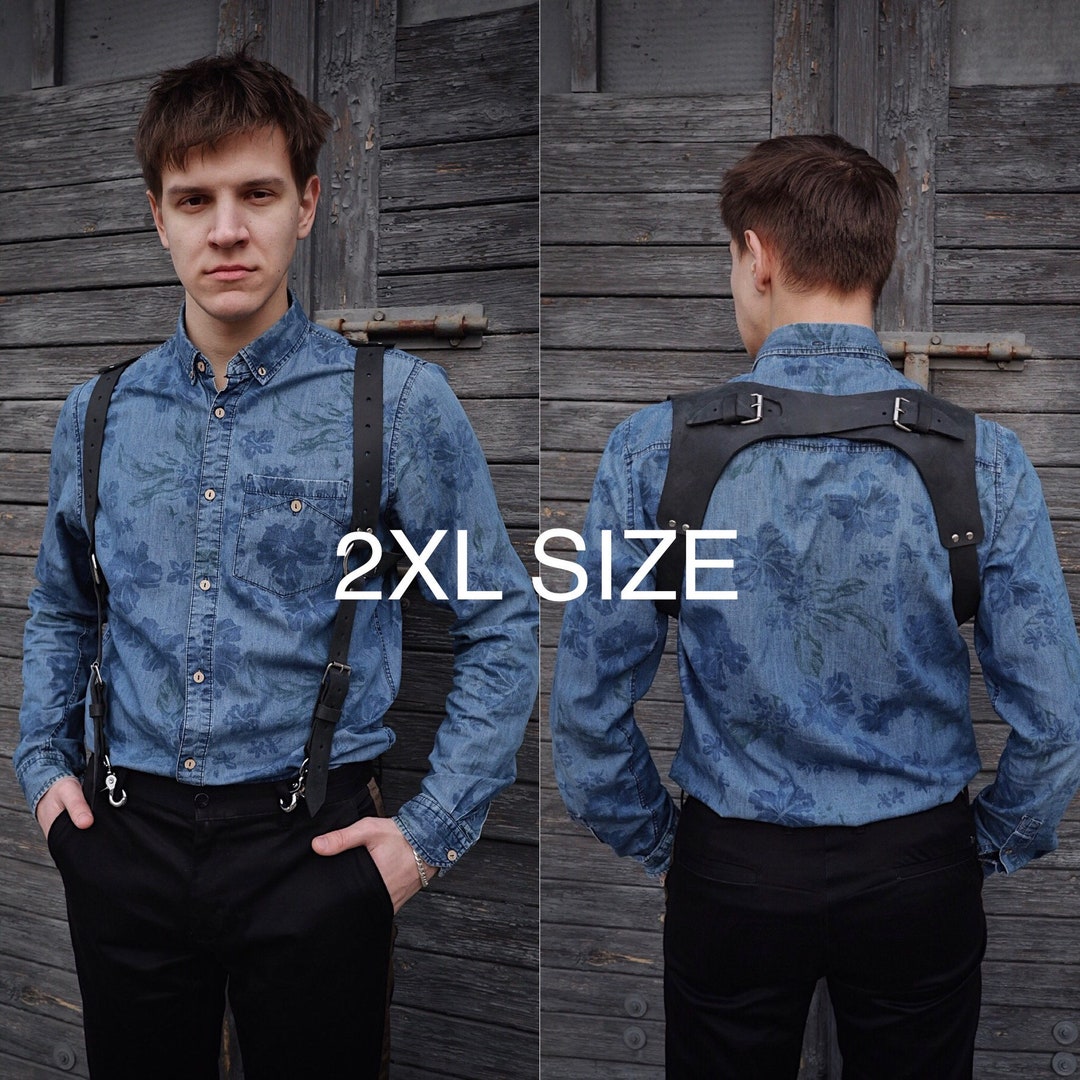 Suspenders Men Leather Suspenders Black Leather Suspenders - Etsy