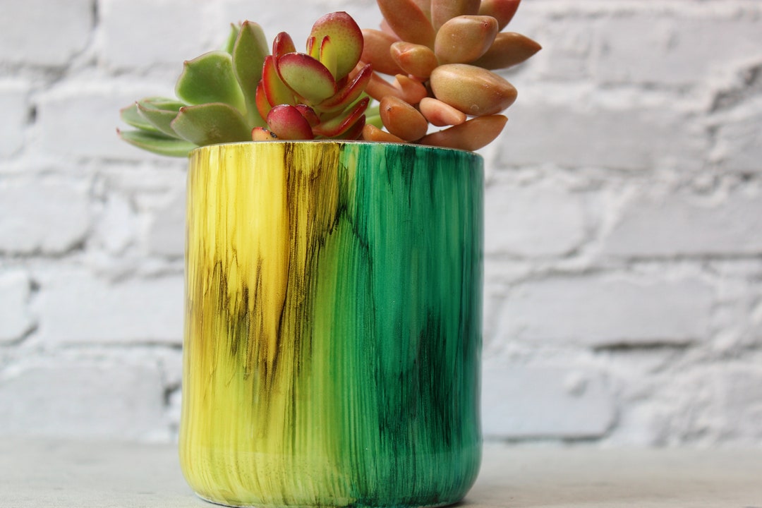 Small Glass Planter | Decor Pot | Wine Bottle Planter | Succulent Gifts ...
