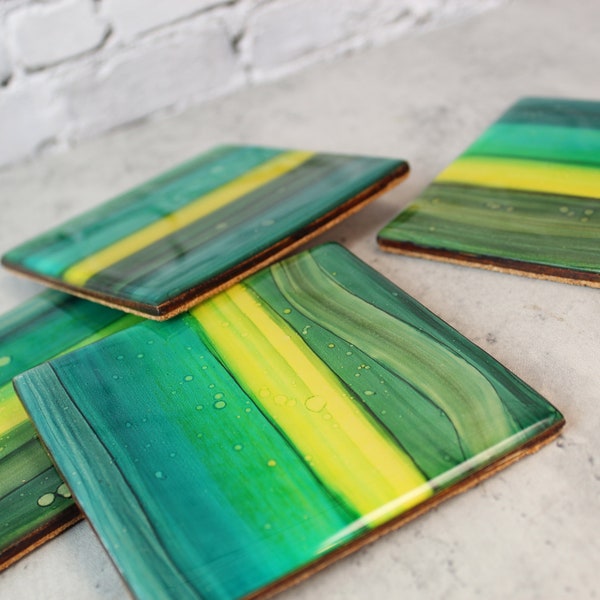Yellow Coasters - Etsy