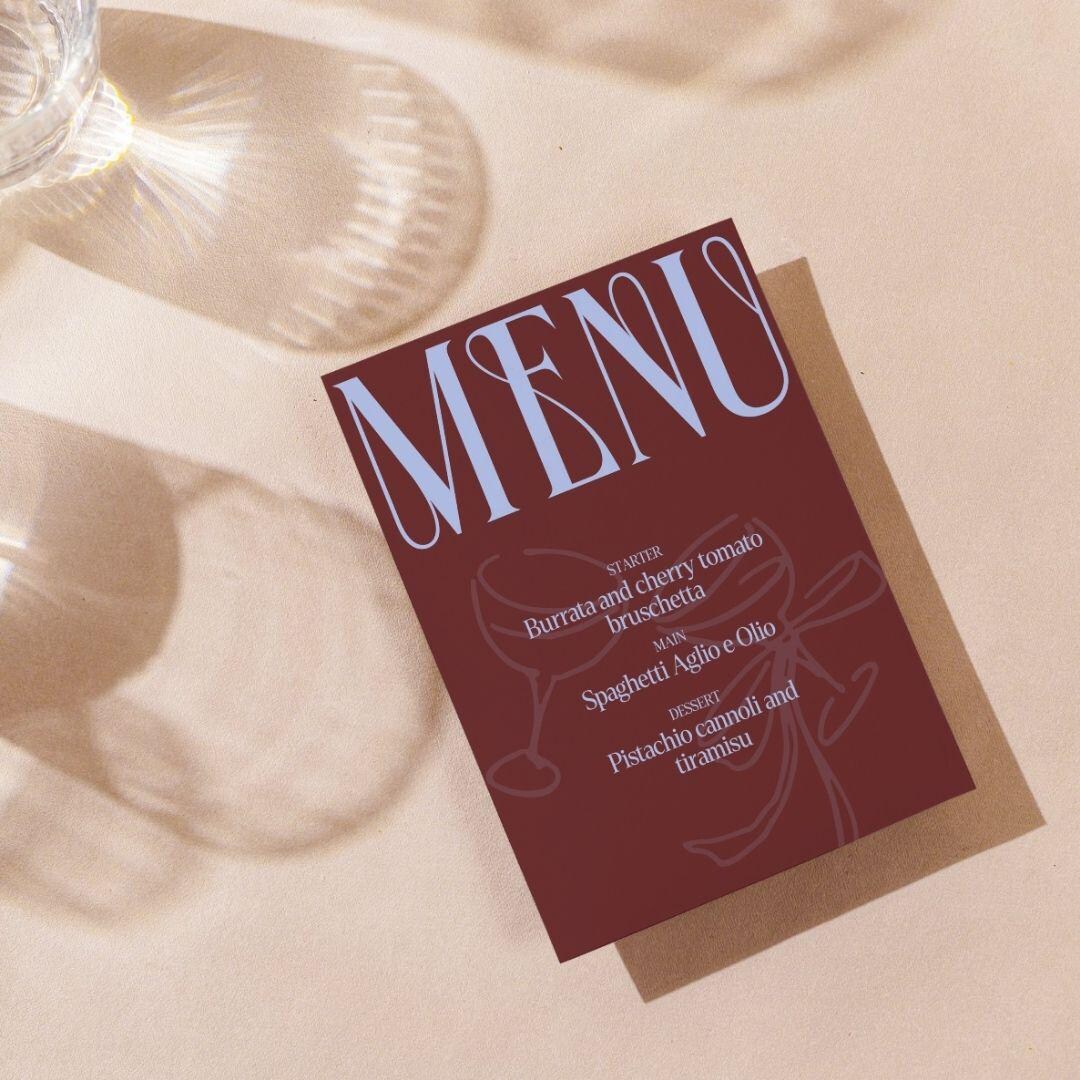 MENU TEMPLATE. Customisable Dinner Party Menu Pack. Girl Dinner ...