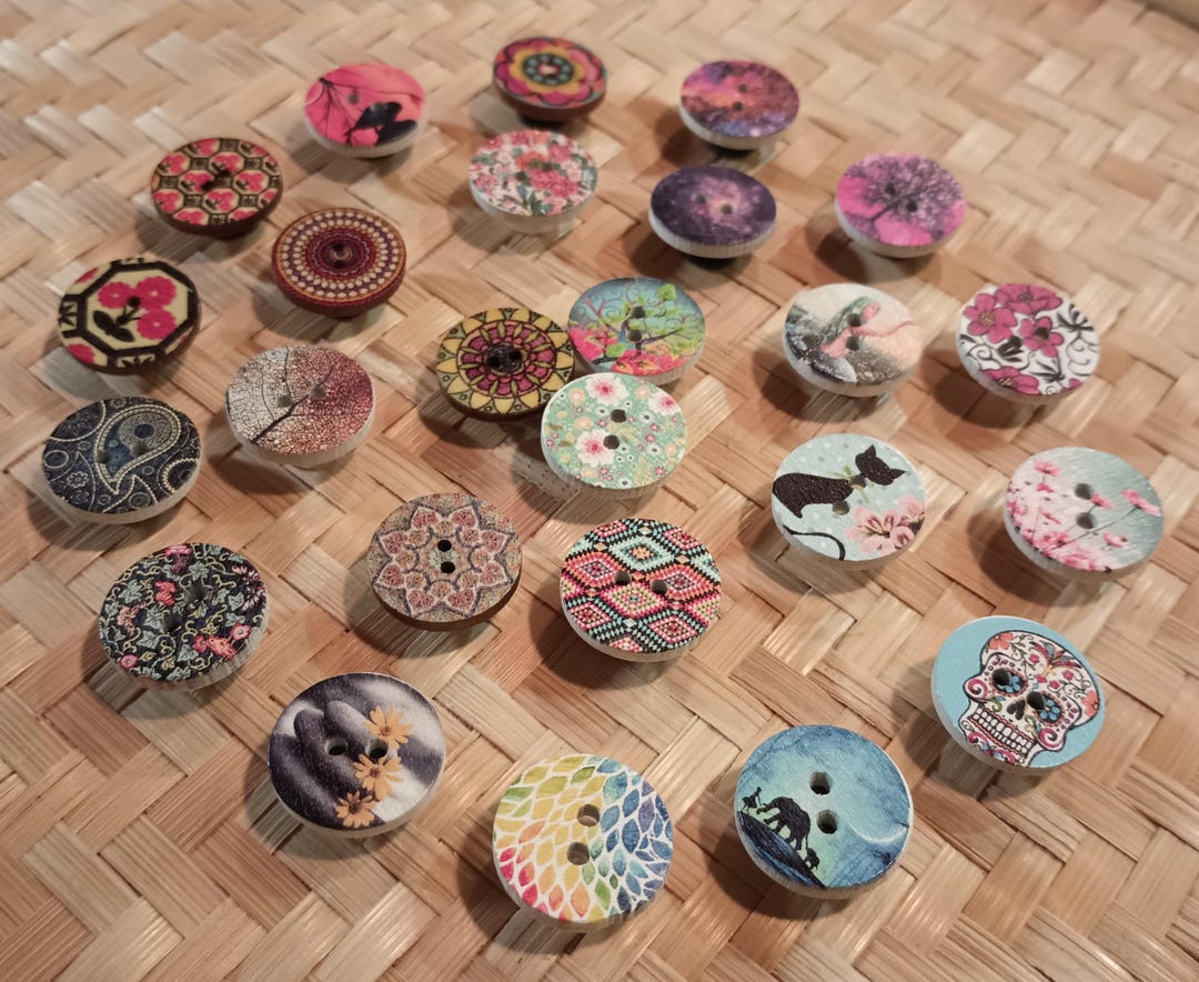 Croc Clog Shoe Charms Variety Handcrafted Wood Round Buttons Unique ...