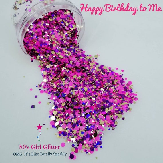 Happy Birthday to Me Glitter Glitter Dots Gold Purple & | Etsy