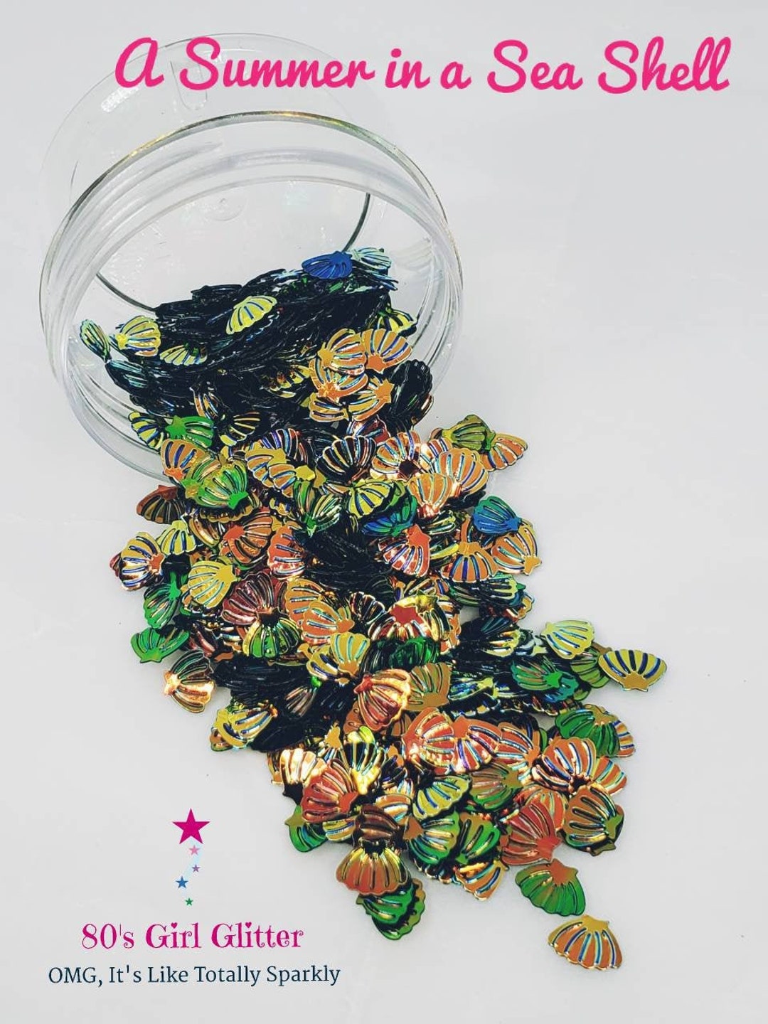 A Summer in a Sea Shell Glitter 3D Glitter Shapes Seashell Shaped ...
