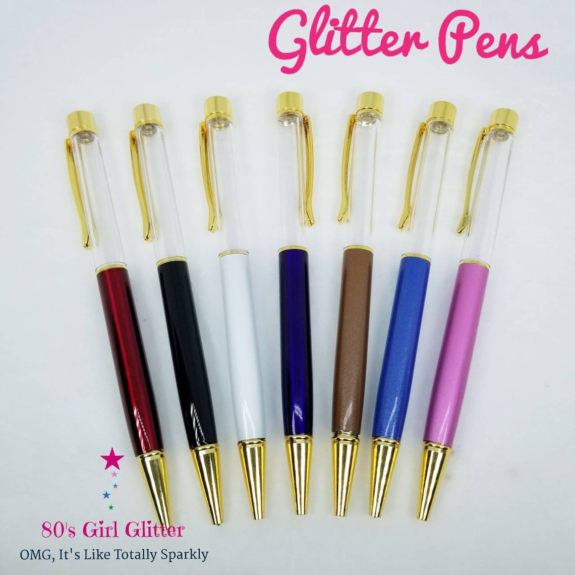 Glitter Pens Fillable Glitter Pens Glitter Pen Blanks - Etsy Hong Kong