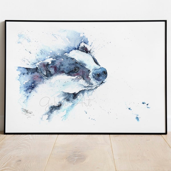 Badger Print - Etsy UK