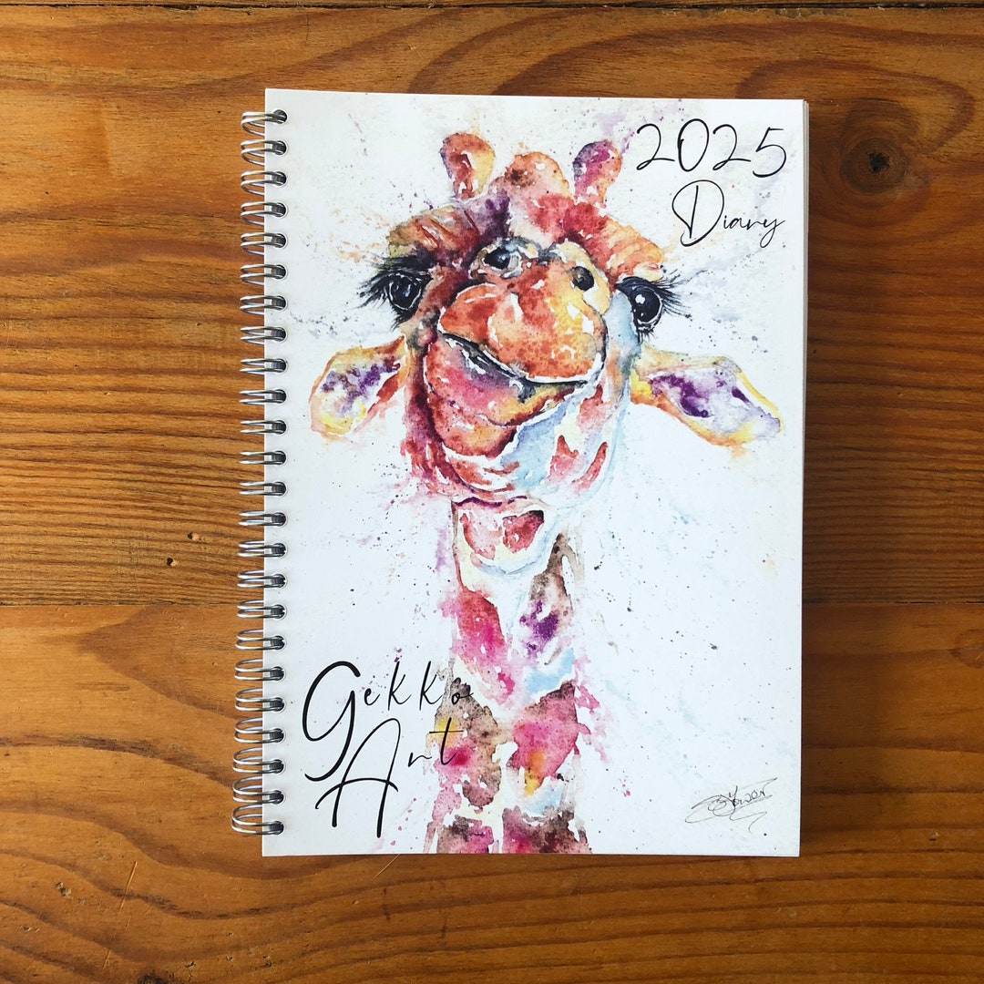 2025 Illustrated Wildlife Art Diary, Giraffe Watercolour by Watercolour ...