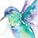 Hummingbird Watercolour, Fine Art Giclee Print, Hummingbird Watercolour, From an Original ...