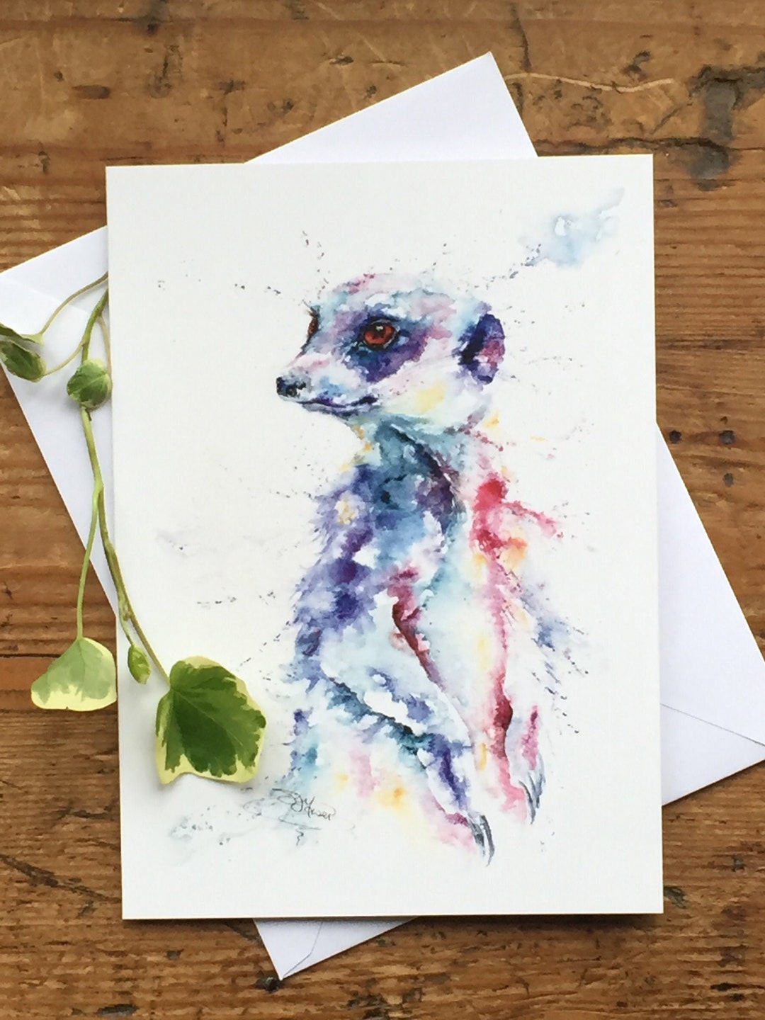 Meerkat Card, Meerkat Greetings Card, Art, Wildlife Art, Greeting Card ...