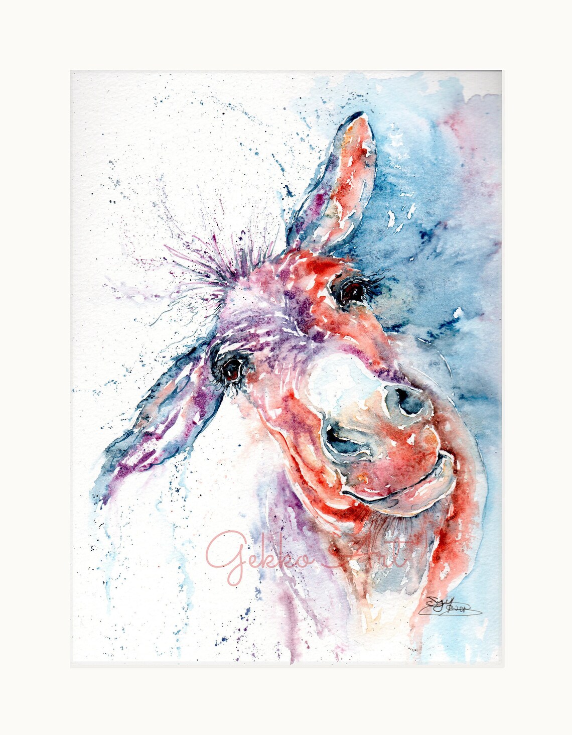 Wonky Donkey Print, Donkey Watercolour Fine Art Print, Donkey ...