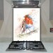 Robin Watercolour Art Glass Splashback, Backsplash, Printed Glass Tile ...