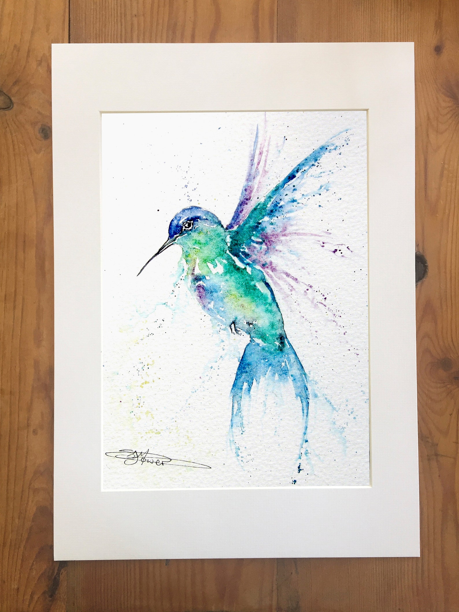 Hummingbird Watercolour, Fine Art Giclee Print, Hummingbird Watercolour, From an Original ...