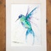 Hummingbird Watercolour, Fine Art Giclee Print, Hummingbird Watercolour, From an Original ...