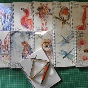 Giraffe Notebook, Notepad, A5 Size, Spiral Bound, Wildlife Art Notebook ...