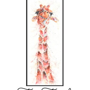 Giraffe Tea Towel, Wildlife Art Tea Towel, 100% Cotton, Homeware ...