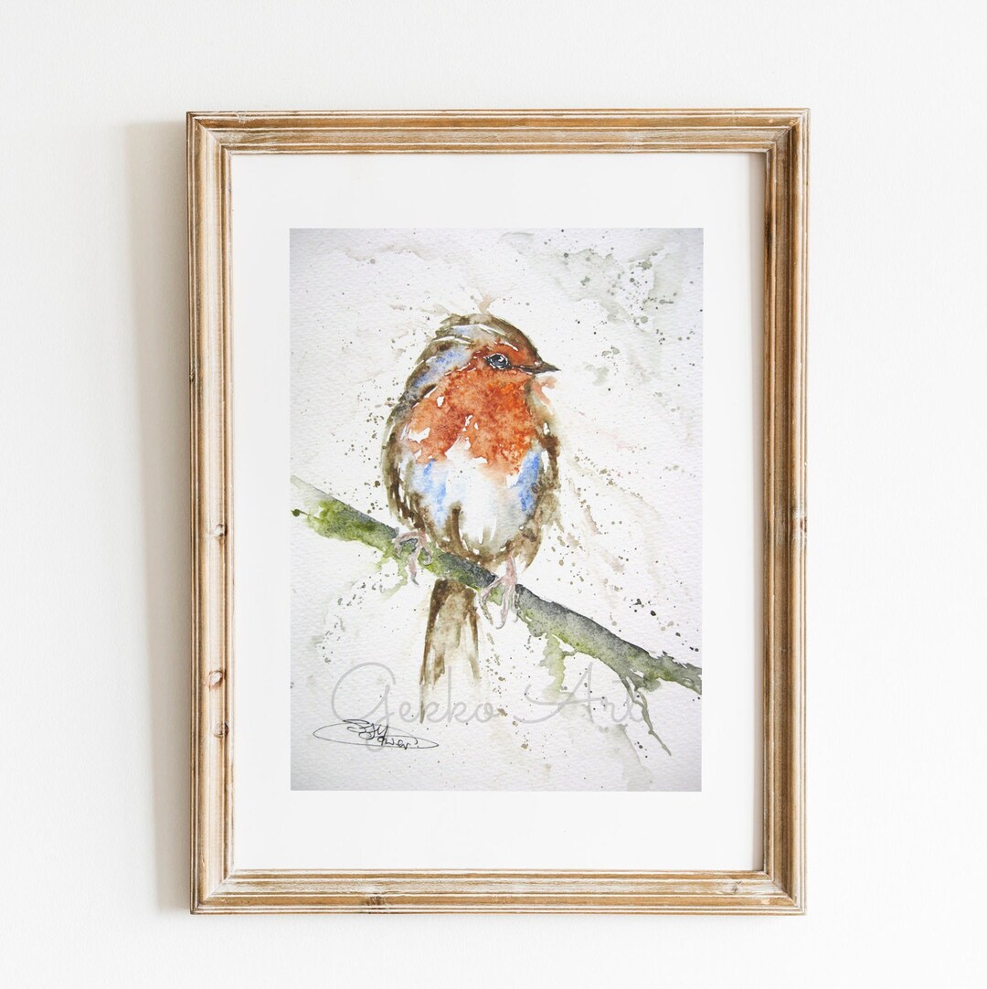 Robin Print, Watercolour Fine Art Print, Robin Watercolour, From an ...