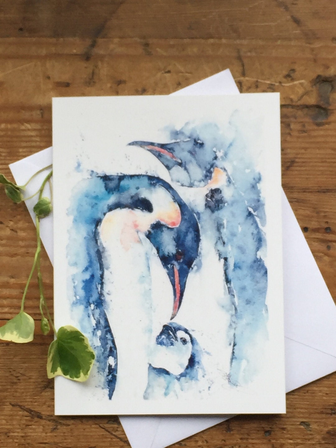 Penguin Card, Penguin Baby Greetings Card, Wildlife Art, Greeting Card ...