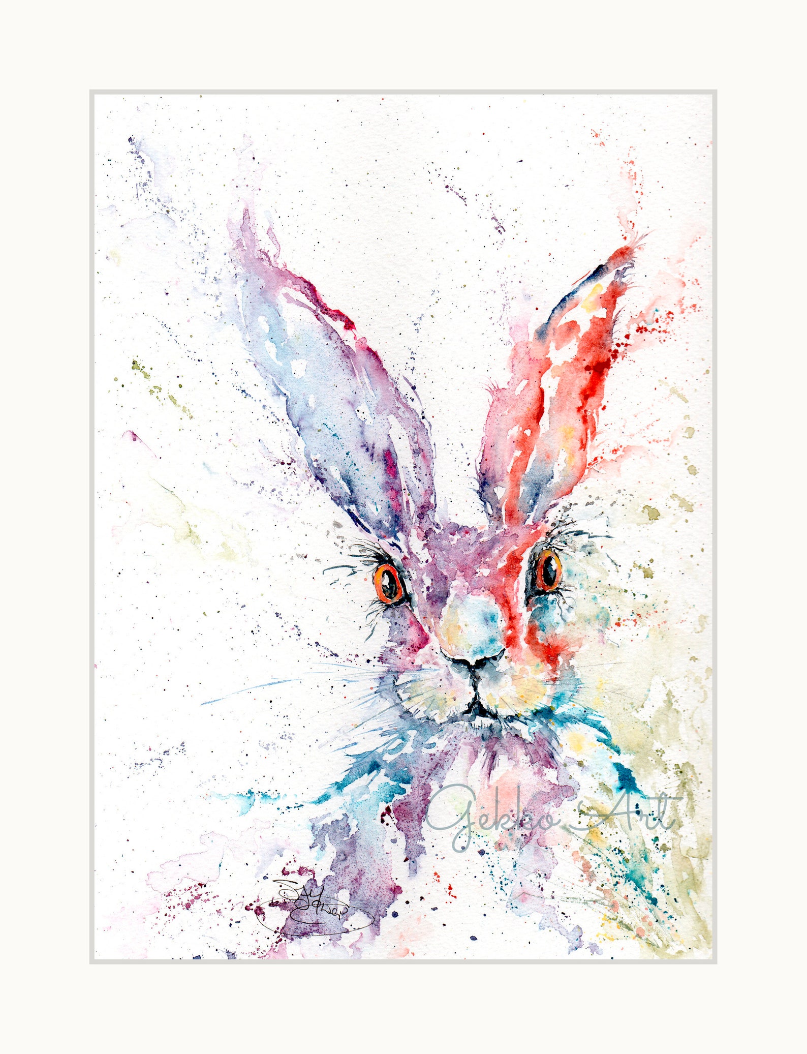Hare and Now Hare Print Watercolour Fine Art Giclee Print - Etsy