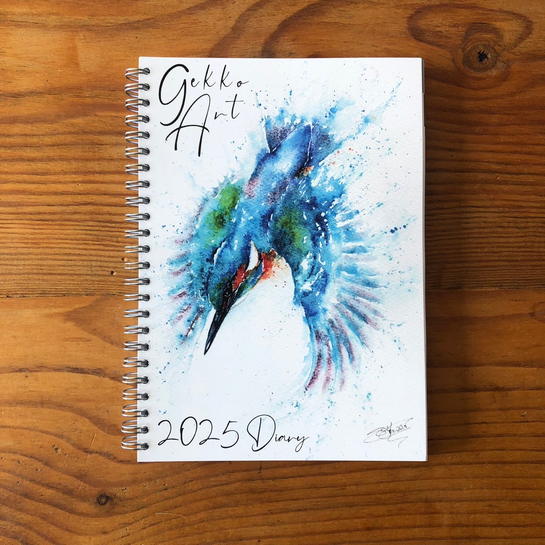 2025 Illustrated Wildlife Art Diary, Kingfisher Watercolour by ...