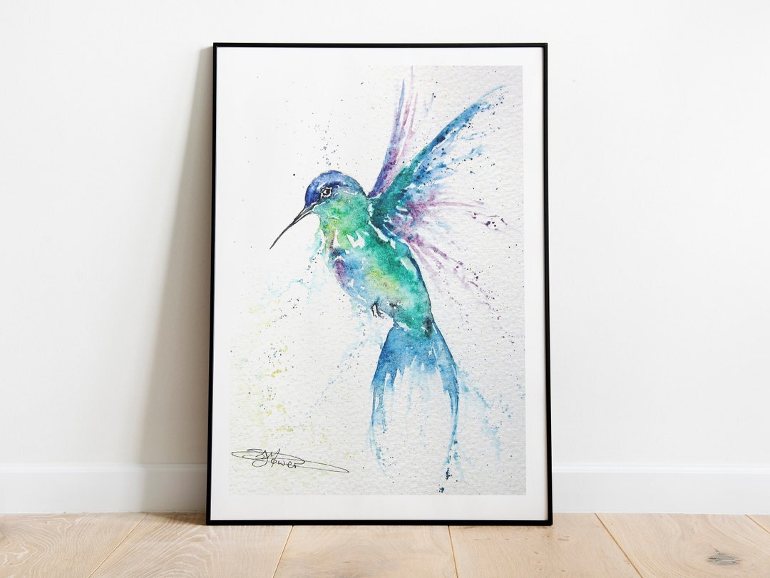 Hummingbird Watercolour, Fine Art Giclee Print, Hummingbird Watercolour, From an Original ...