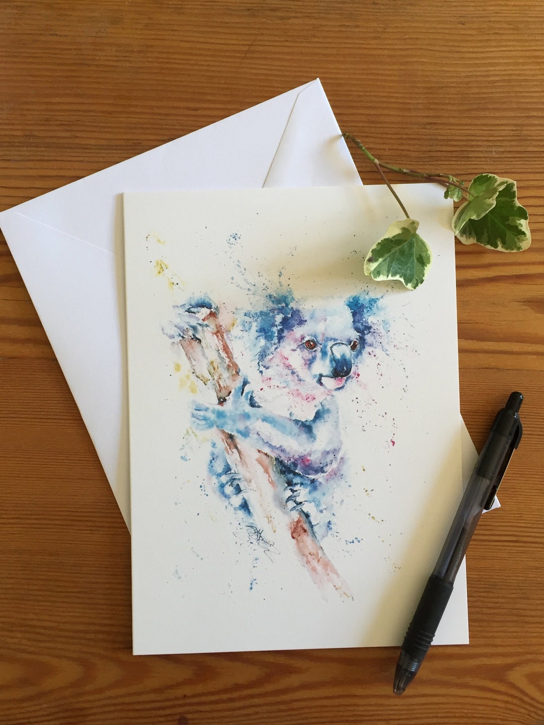 Koala Card, Koala Greetings Card, Australian Art, Wildlife Art, Note ...