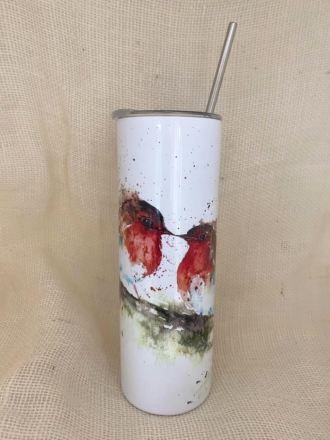 Robin Watercolour. 20oz Vacuum-insulated Stainless Steel Water Bottle ...