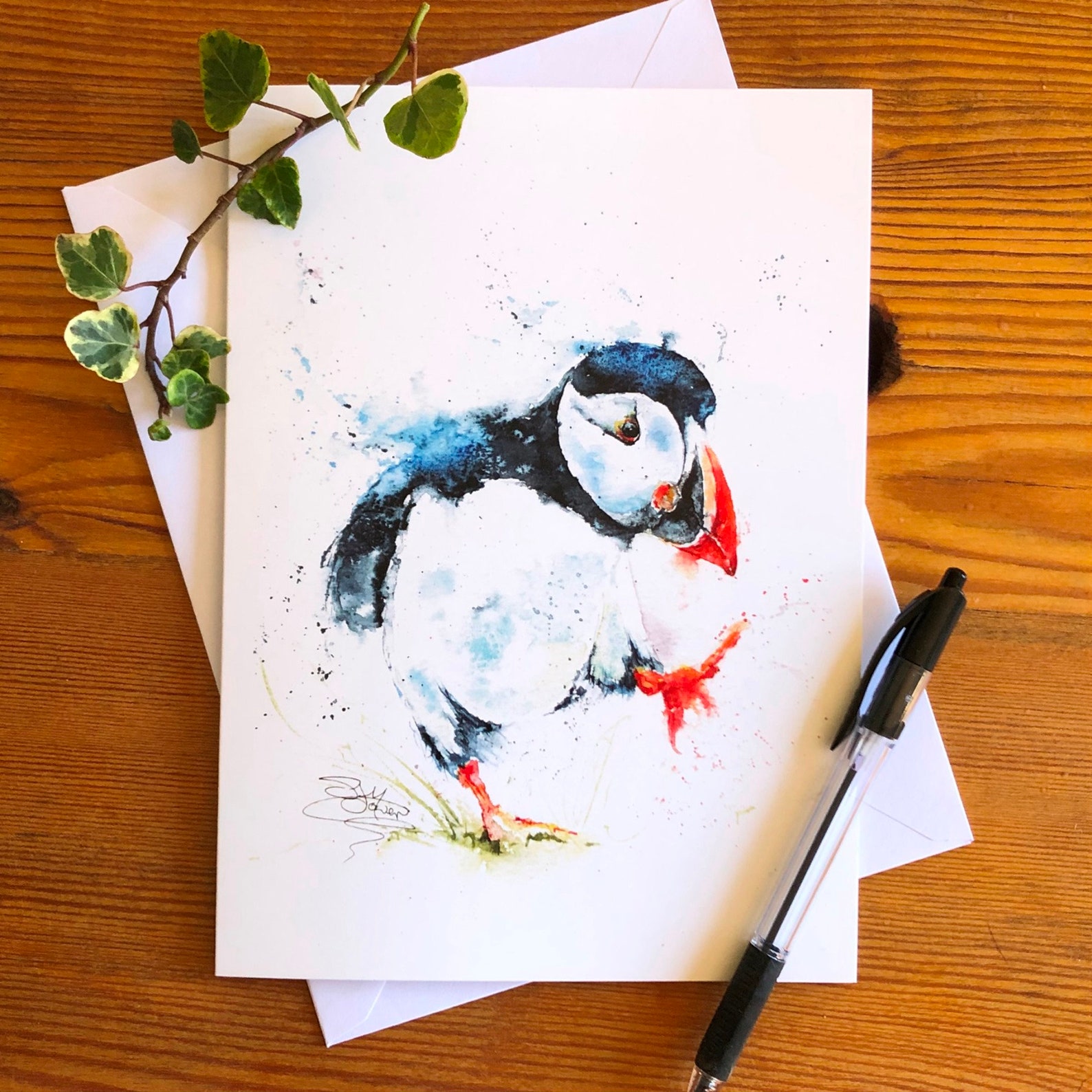 Puffin Card Cute Greetings Card Wildlife Art Note Card Art - Etsy