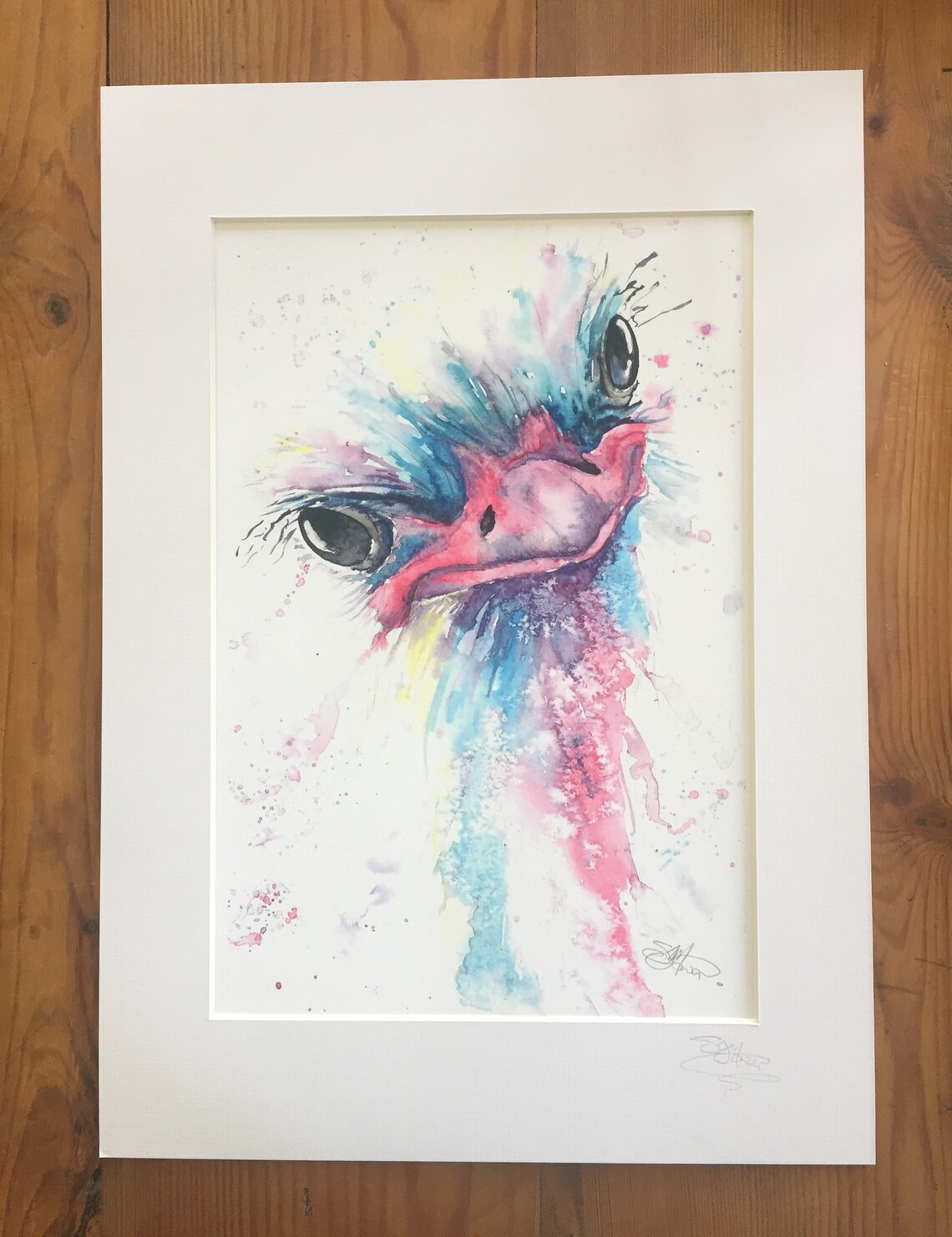 Ostrich Print Ostrich Watercolour Art Print Cute Ostrich - Etsy