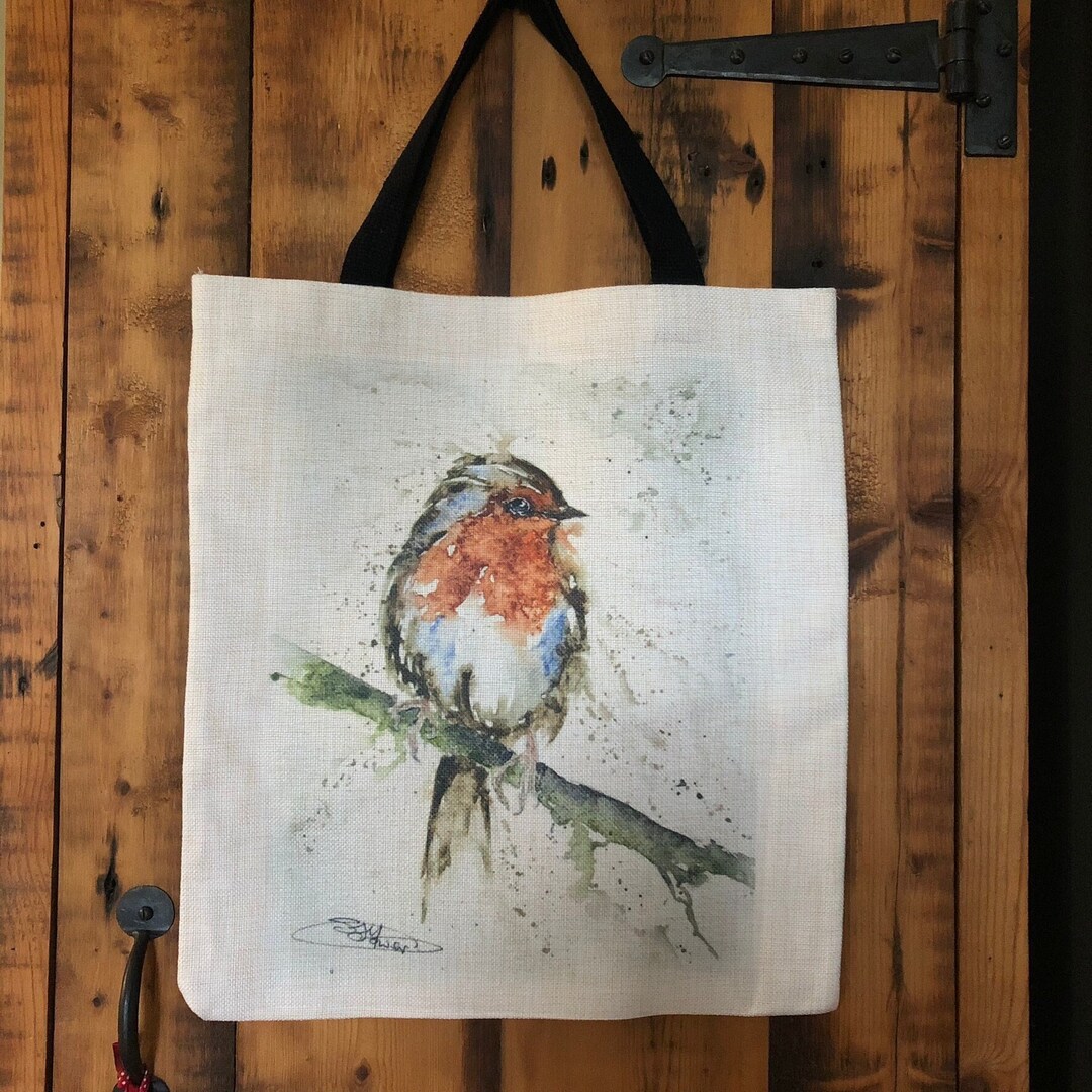 Robin Tote Bag, Wildlife Art Print Bag, Choice of 2 Heavy Duty Thick ...