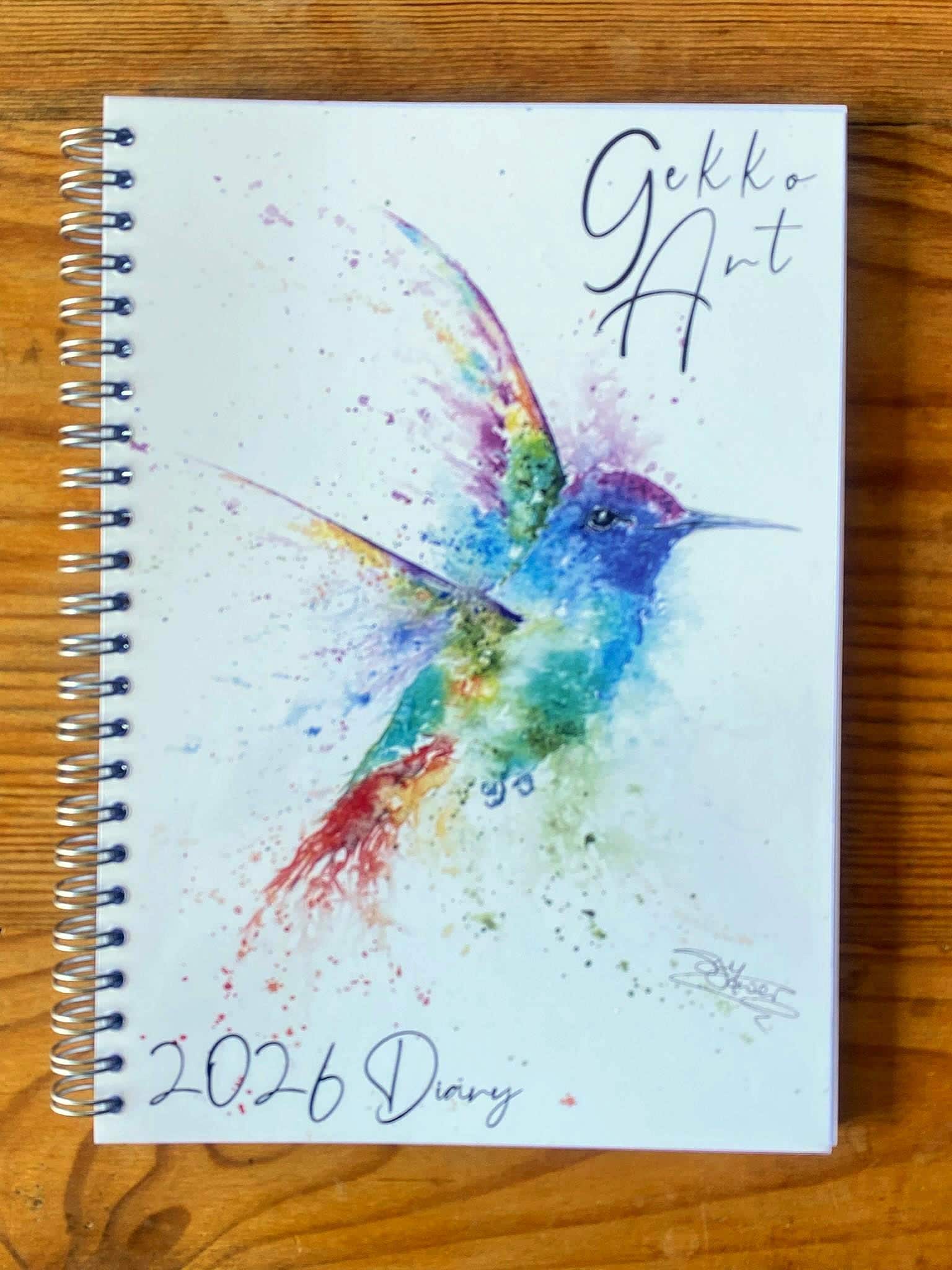 2026 Illustrated Wildlife Art Diary, Hummingbird Watercolour by ...