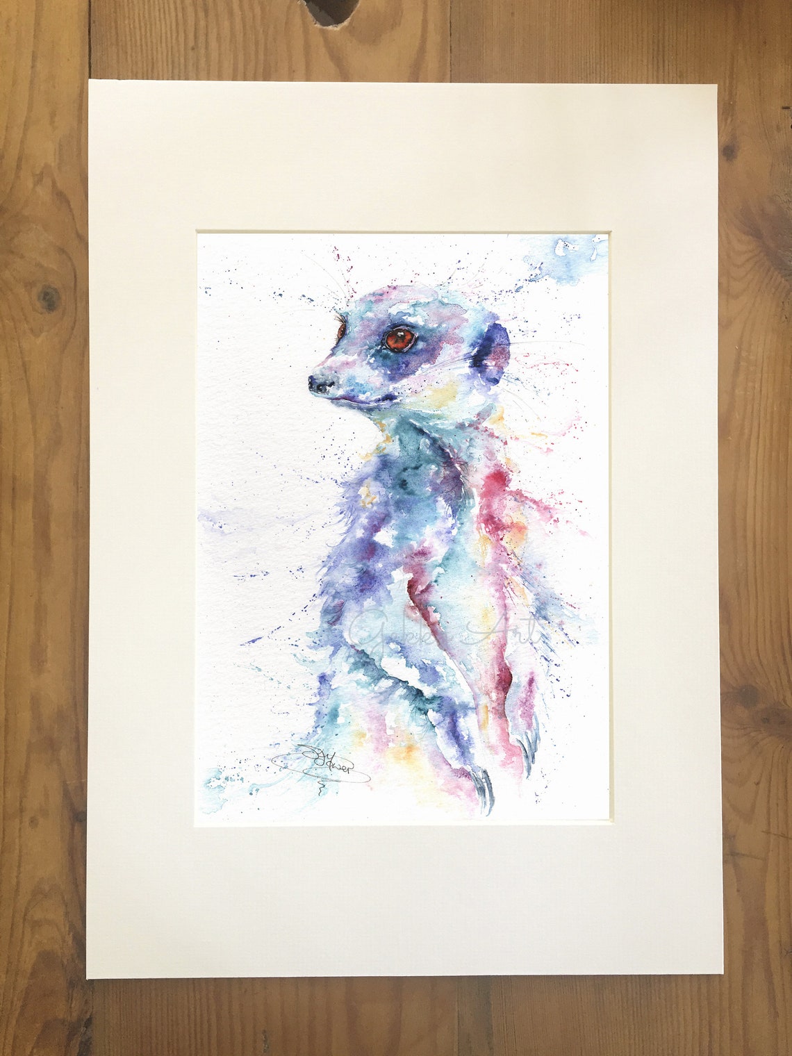 Meerkat 'reg', Watercolour Fine Art Print, Meerkat Watercolour, From an ...