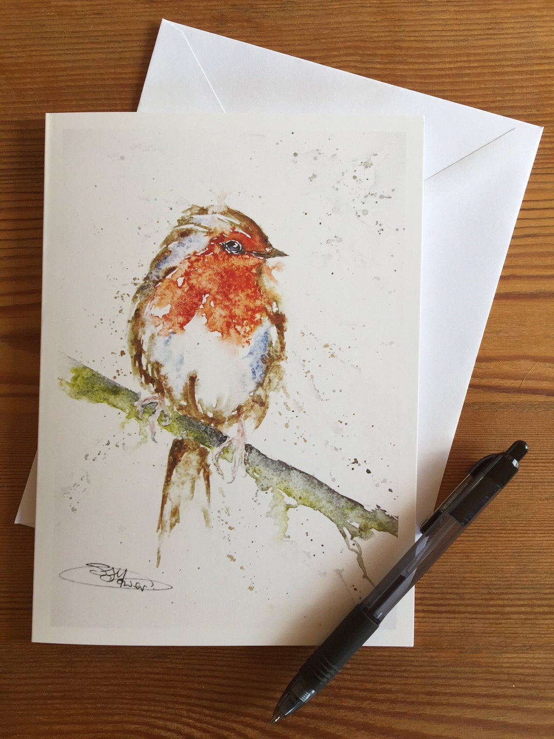 Robin Card, Robin Greetings Card, Art, Wildlife Art, Note Card, Art ...