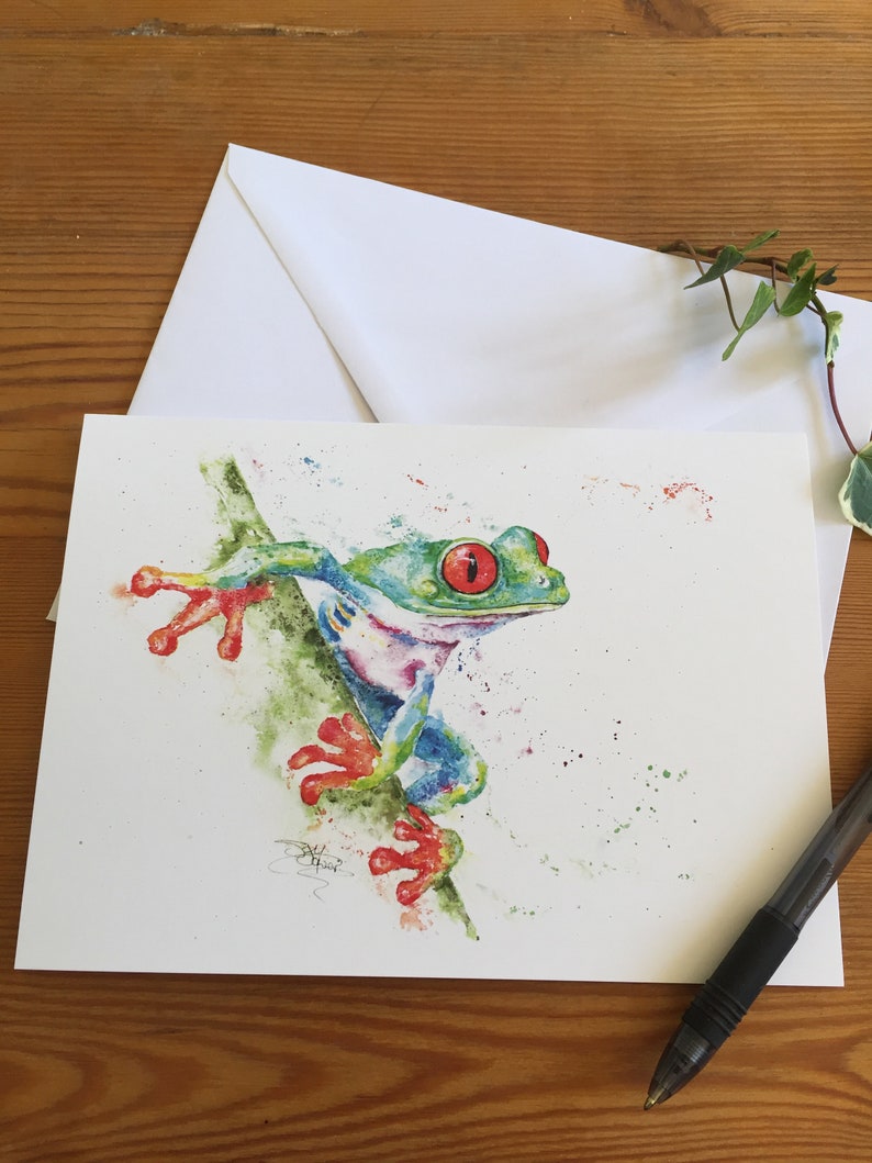 Red Eyed Tree Frog Card Frog Greetings Card Frog Art - Etsy