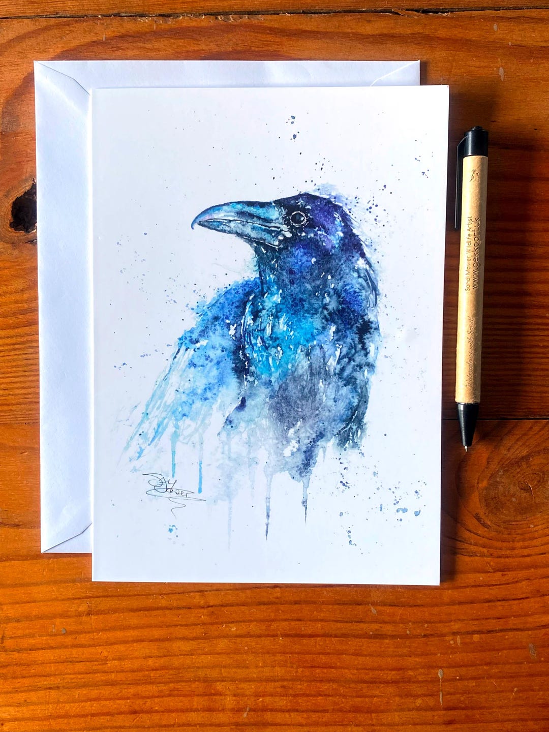 Raven Card, Crow Greetings Card, Corvids, Wildlife Art Card, Birthday ...