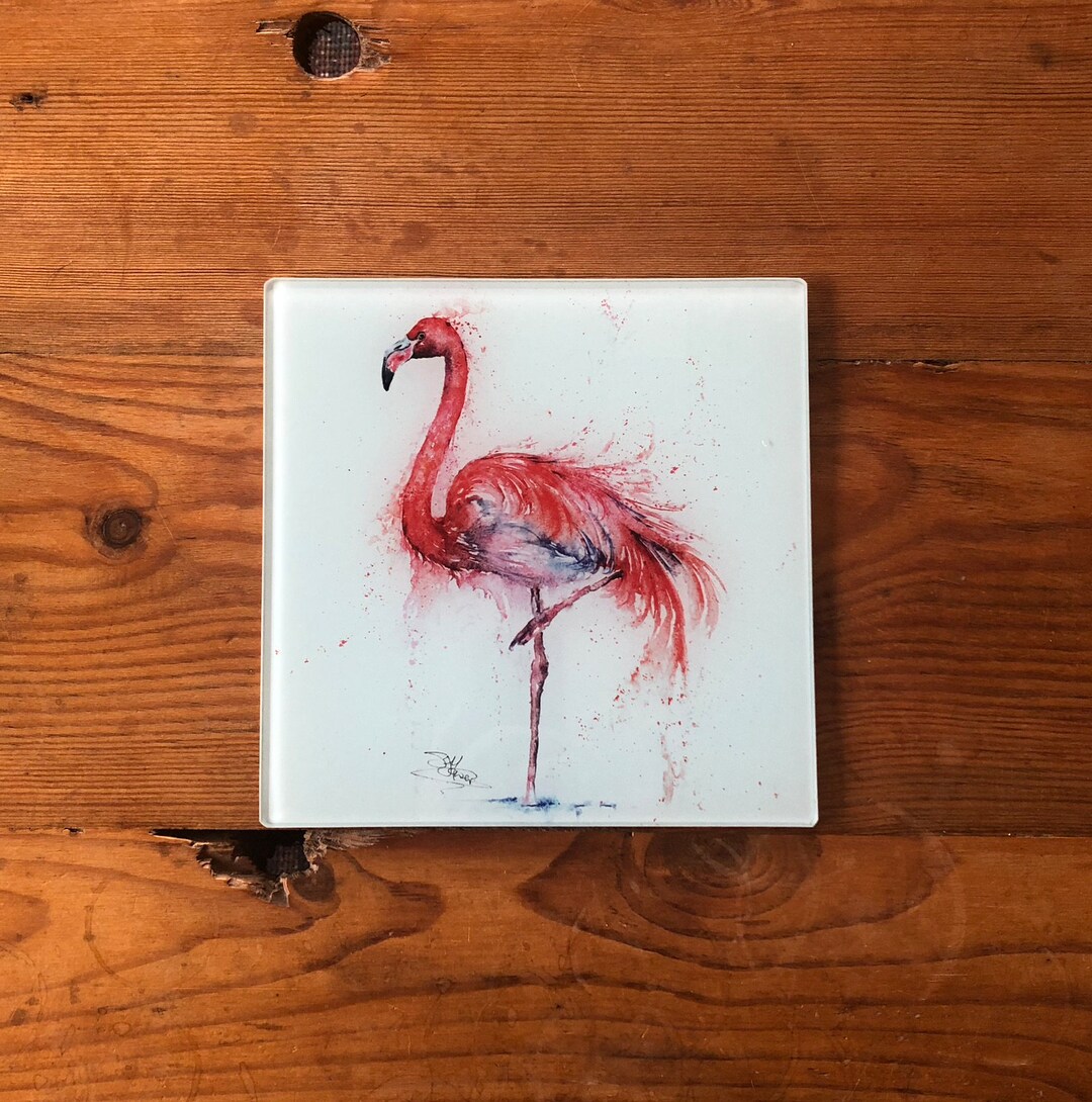 Flamingo Glass Trivet, Flamingo Pot Stand, Table Mat, Placemat, Hot ...
