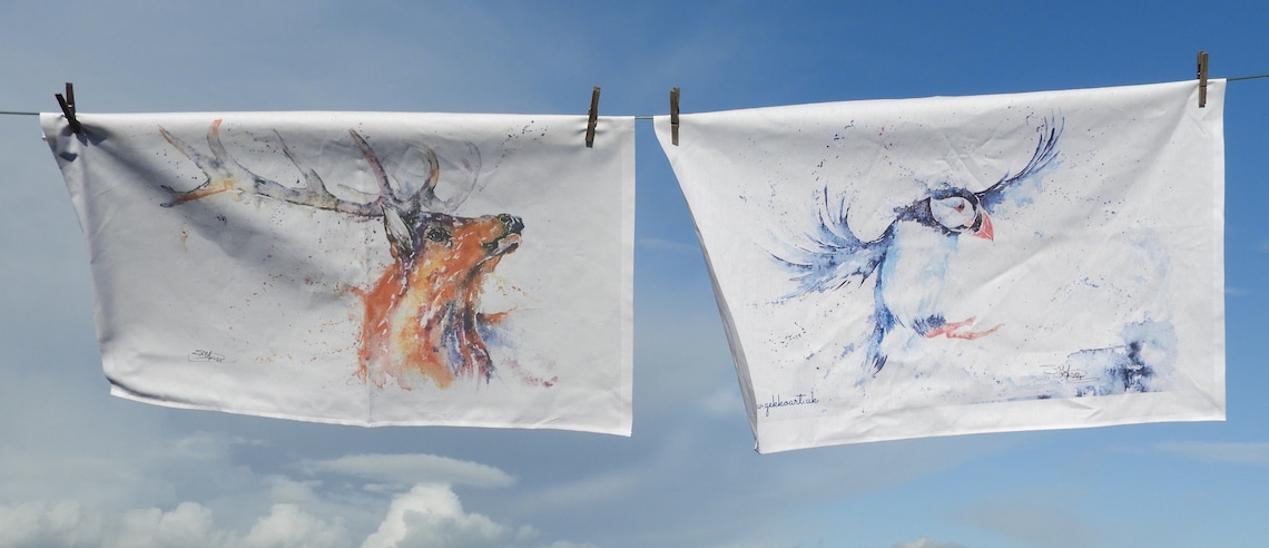 Robin Tea Towel Wildlife Art Tea Towel 100% Cotton - Etsy