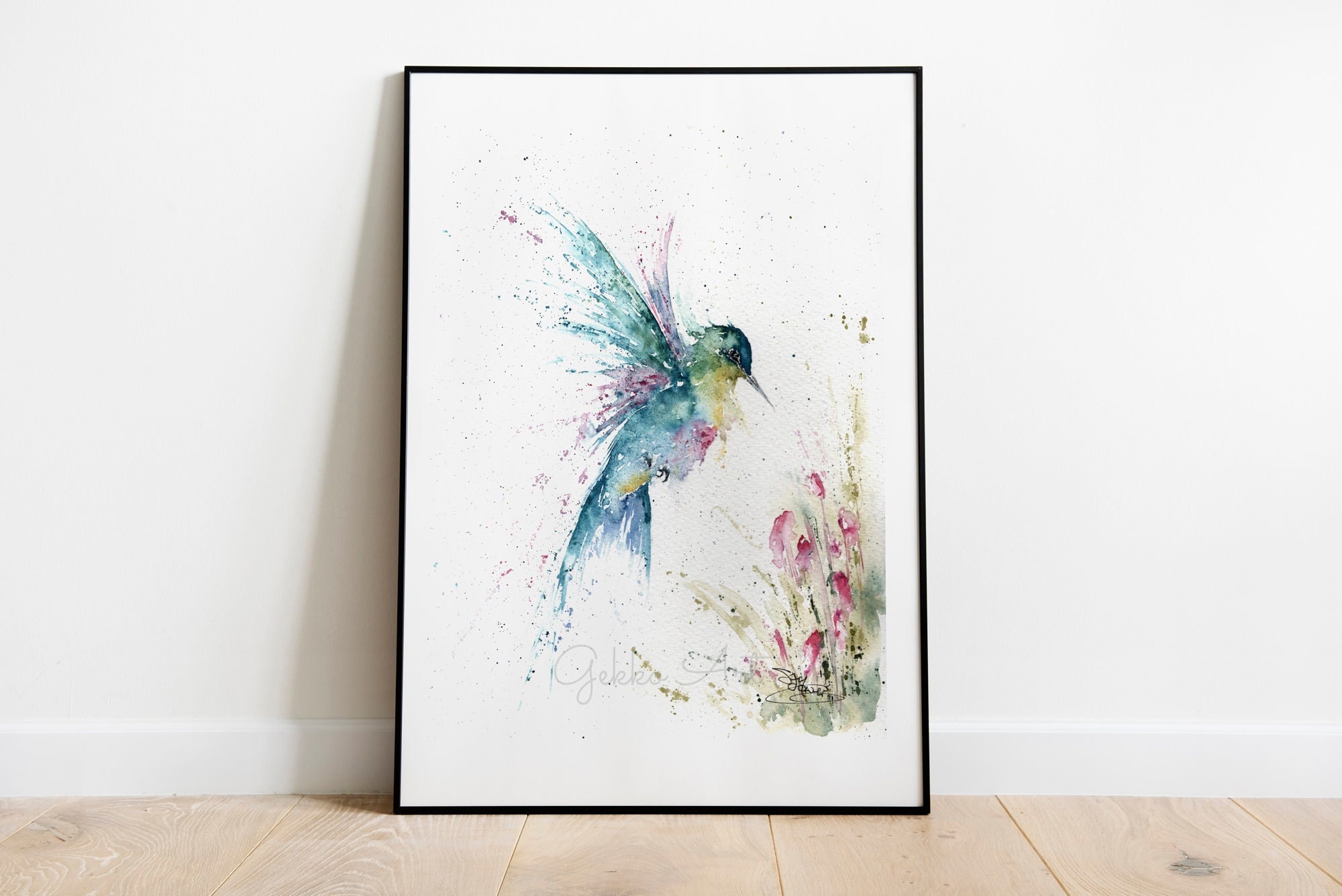 Hummingbird Print, Watercolour Art Print, Hummingbird Watercolour ...
