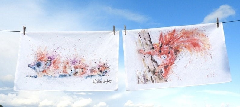 Robin Tea Towel Wildlife Art Tea Towel 100% Cotton | Etsy