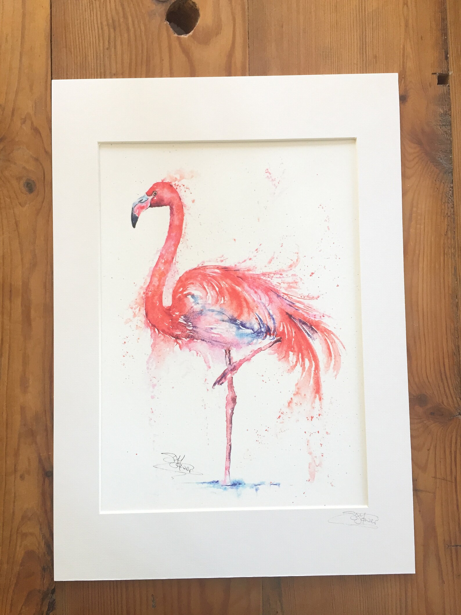 Flamingo Fire Watercolour Fine Art Giclee Print Flamingo | Etsy