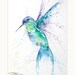 Hummingbird Watercolour, Fine Art Giclee Print, Hummingbird Watercolour, From an Original ...