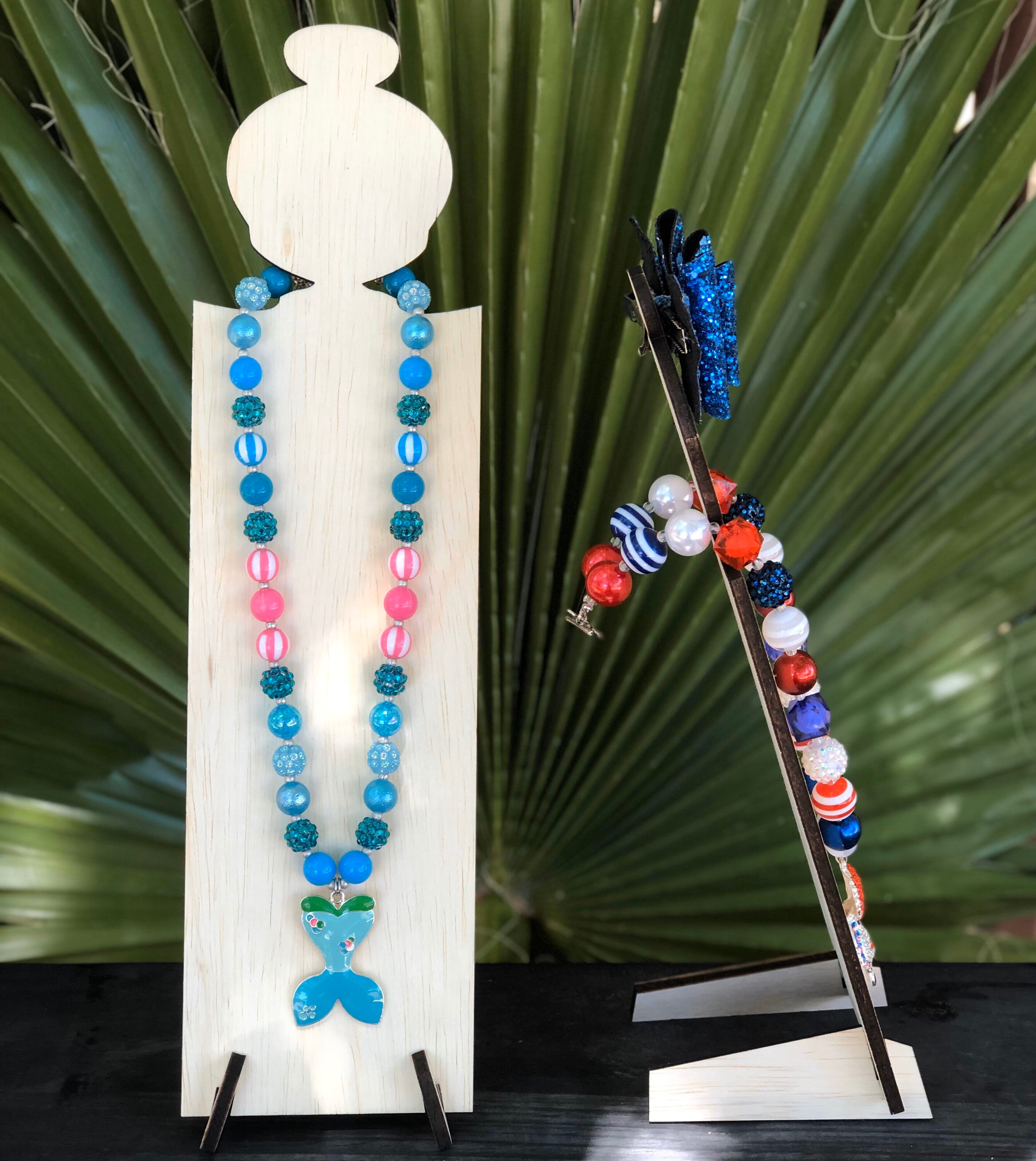 Necklace and Hair Bow Stand/display. Wooden Displays. Hair Bow - Etsy